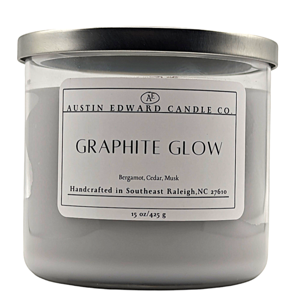 Graphite Glow Handmade Coconut Soy Wooden Wick 15oz Candle – Austin ...